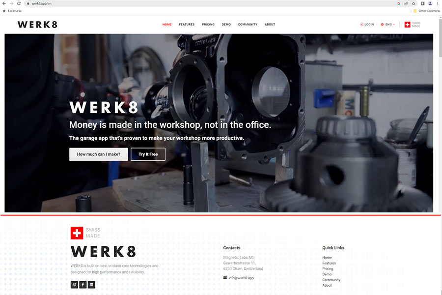 Werk 8 - Garage Management APP web site by Racecar | Client News | Creative Digital Solutions ...